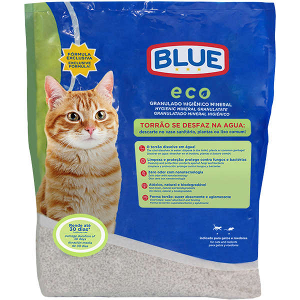 Granulado Higiênico Blue Eco Mineral 2kg - Popular Pet | Pet Shop Online