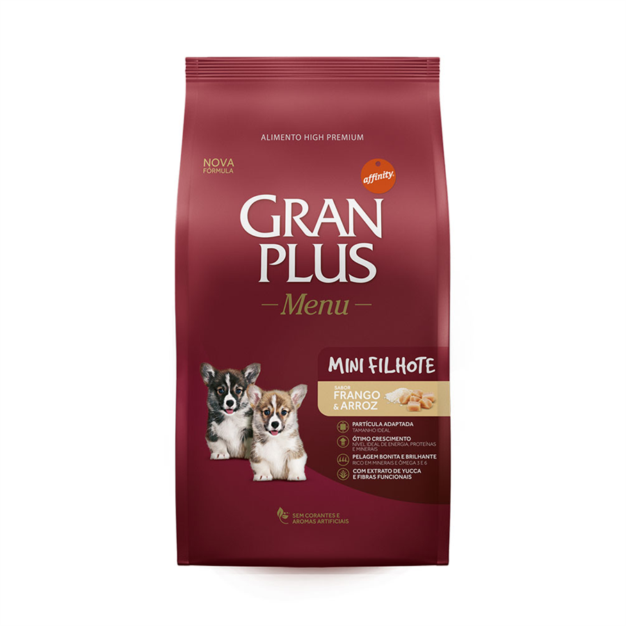 Ração Gran Plus Cães Menu Filhote Mini Frango E Arroz 1kg - Popular Pet ...