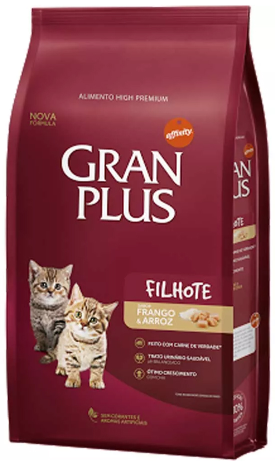 Ração Granplus Para Gatos Filhotes Sabor Frango E Arroz 10,1kg ...