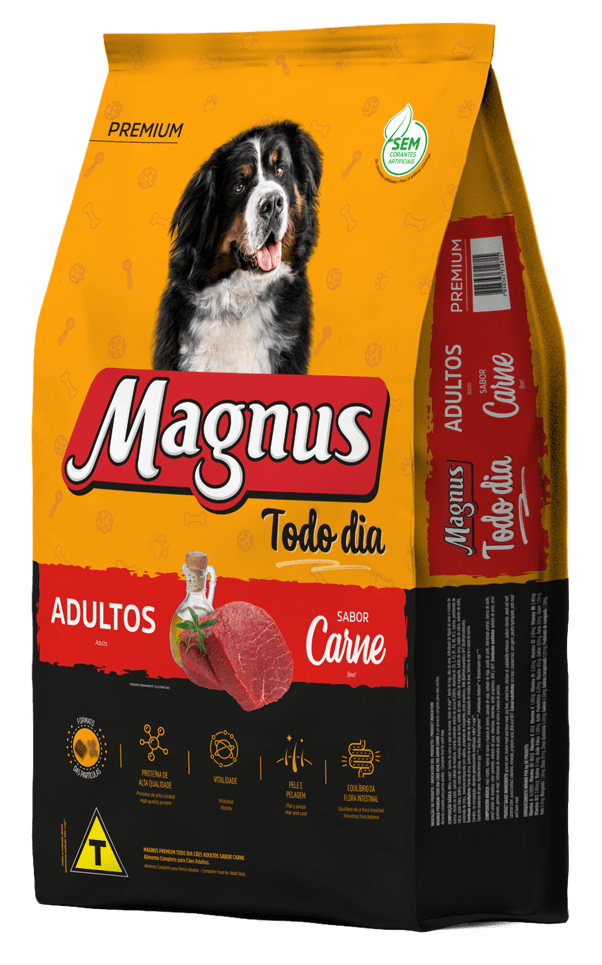 Ração Magnus Todo Dia Para Cães Adultos Sabor Carne 15kg - Popular Pet ...